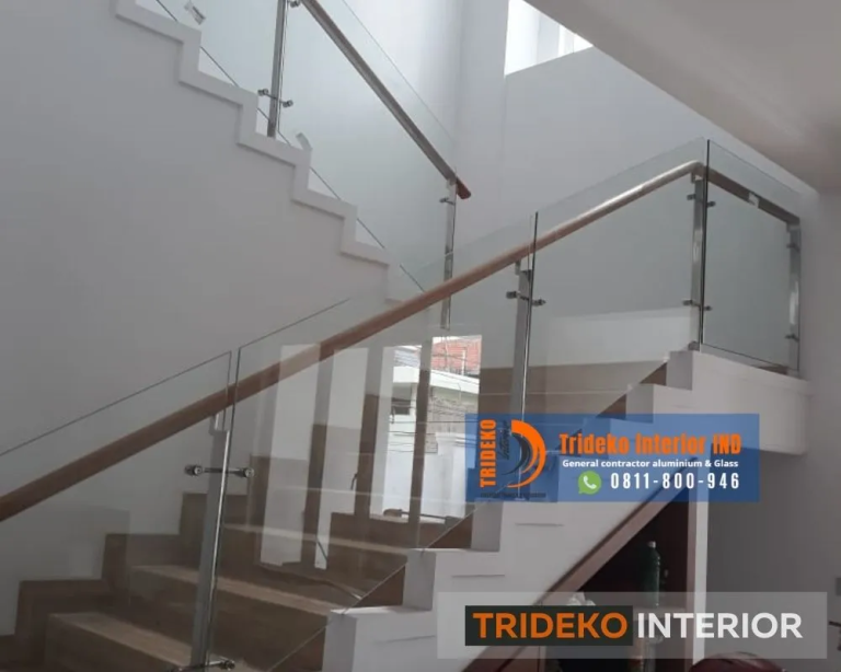 Harga Railing Kaca Tangga Per Meter 2025 | TRIDEKO